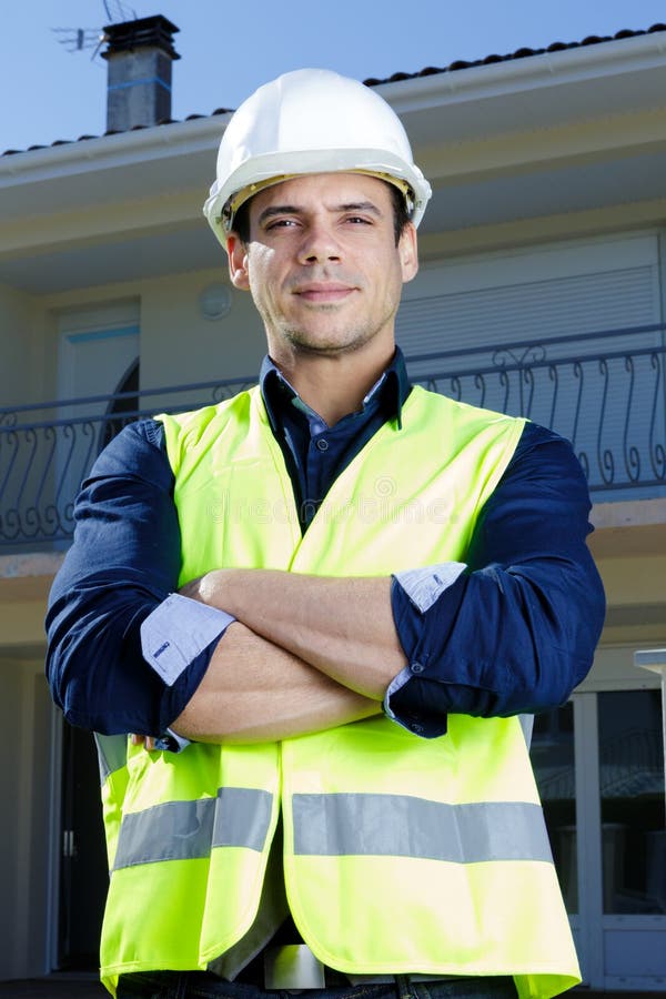 Picture Construction Site Engineer Looking at Camera Stock Photo ...