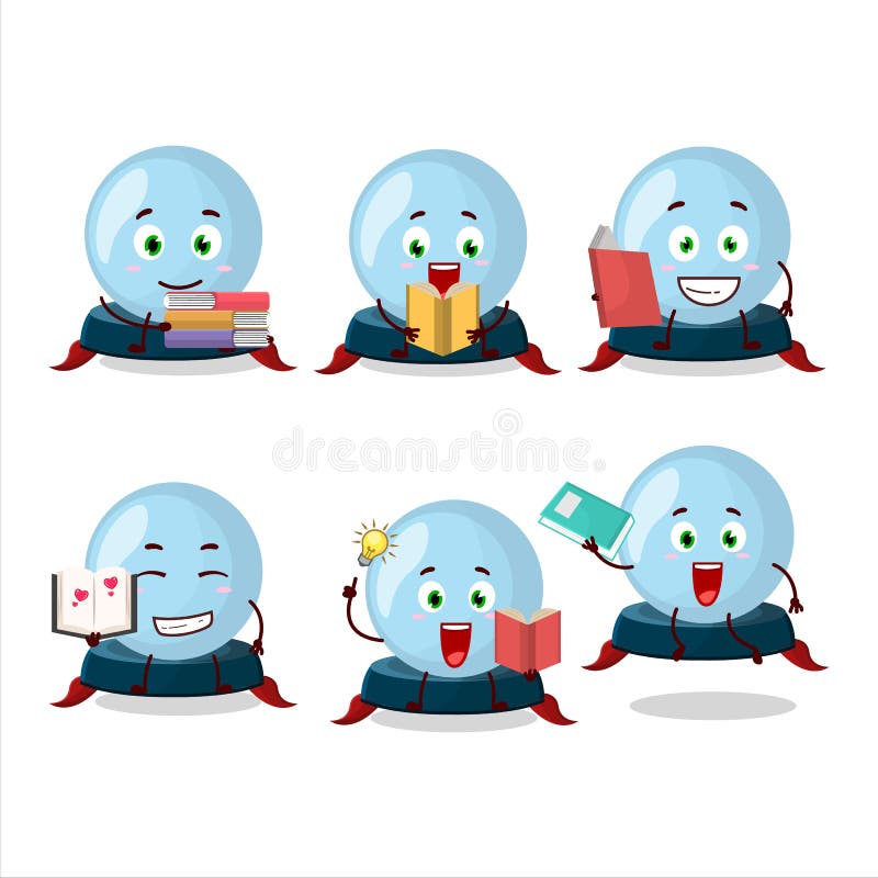 A Picture of Crystal Ball Cartoon Character Concept Reading an Amusing ...