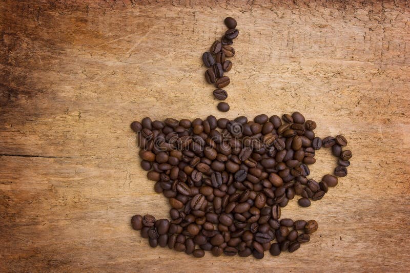 Picture a Cup of Coffee Made from Beans Stock Photo - Image of board ...