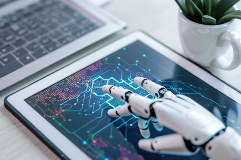 Picture a Cuttingedge Digital Artificial Intelligence Head Projected on ...