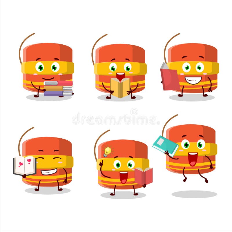 A Picture of Cylindrical Firecracker Cartoon Character Concept Reading ...