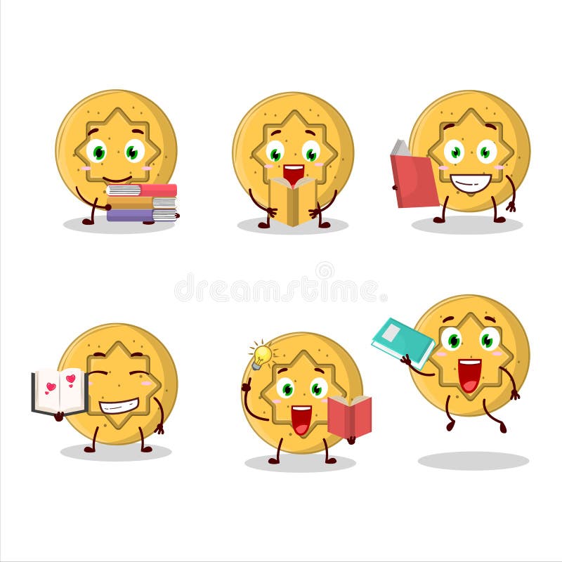 A Picture of Dalgona Candy Flower Cartoon Character Concept Reading an ...
