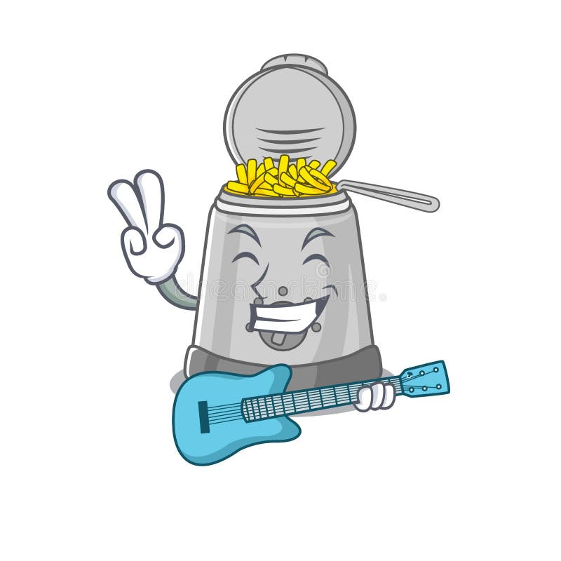 A Picture of Deep Fryer Playing a Guitar Stock Vector - Illustration of ...