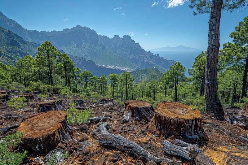 Deforested Mountain Range Stock Illustrations – 16 Deforested Mountain ...