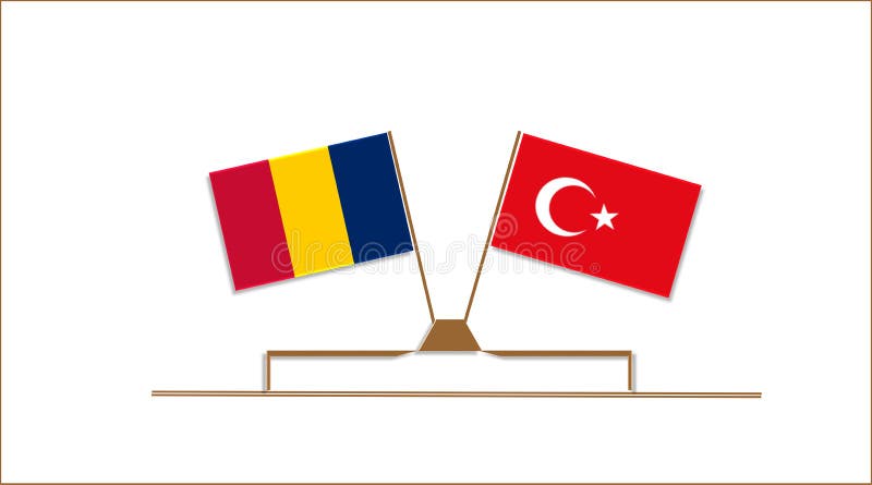 Flags of Turkey and Chad. Partnership. Background and Illustrations. 3d ...