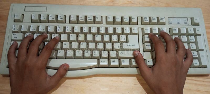 Picture of a Desktop Computer Keyboard in the 1990s Stock Image - Image ...