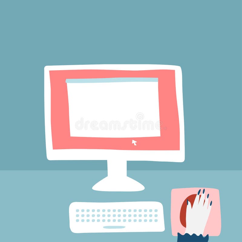 Picture of a Desktop Computer. Vector Illustration Stock Illustration ...