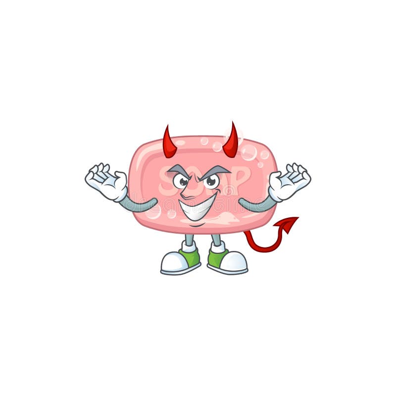 A Picture of Devil Pink Soap Cartoon Character Design Stock Vector ...