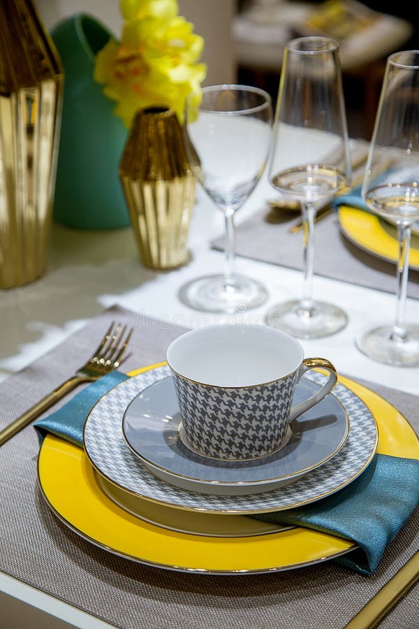 This is a Picture of the Dining Room Table Details Stock Photo - Image ...