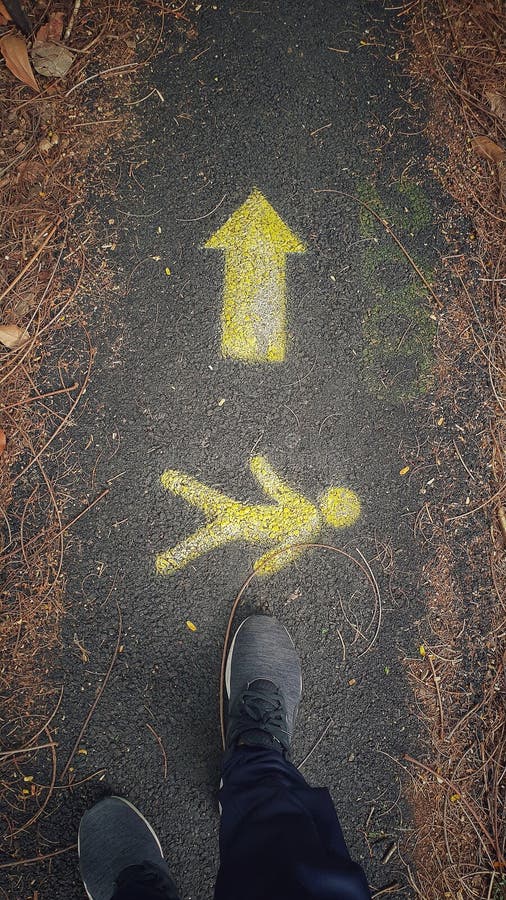 A Picture of the Direction Sign Taken while Jogging Stock Image - Image ...