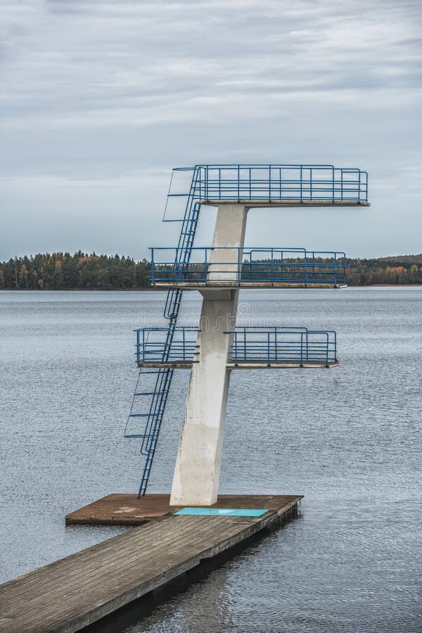 Picture of Diving Tower at the Lake. Stock Photo - Image of beauty ...