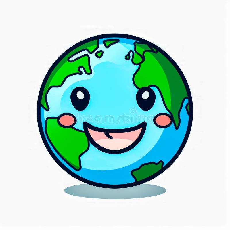 Picture of the Earth with Smile on Its Face. Generative AI Stock ...
