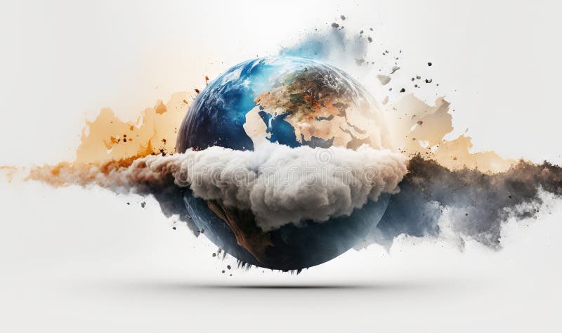 A Picture of the Earth with Smoke Coming Out of it Stock Illustration ...
