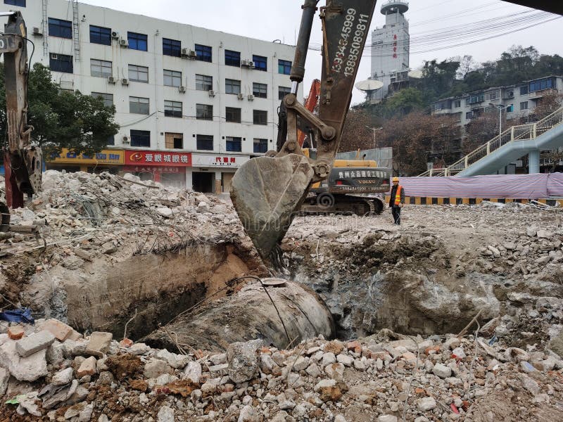 Earthwork Activity Construction Site Editorial Photo - Image of stone ...