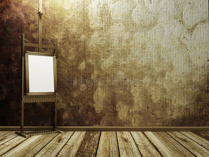 A picture on the easel stock illustration. Illustration of retro - 49399806