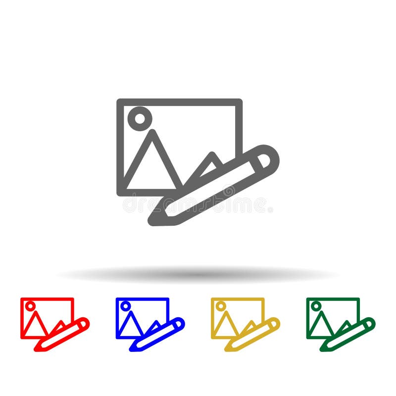 Picture Edit Create Multi Color Style Icon. Simple Thin Line, Outline Vector of Web Icons for Ui ...