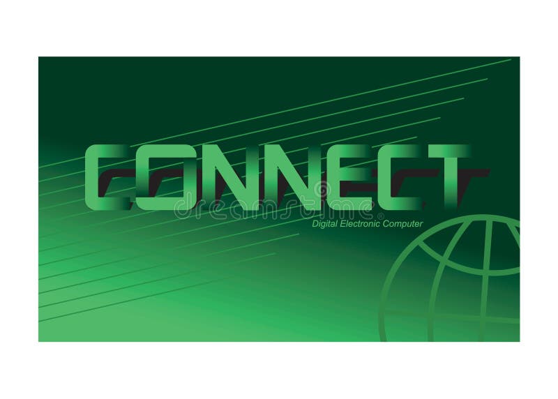 Connect text effect, green stock vector. Illustration of brand - 248143850