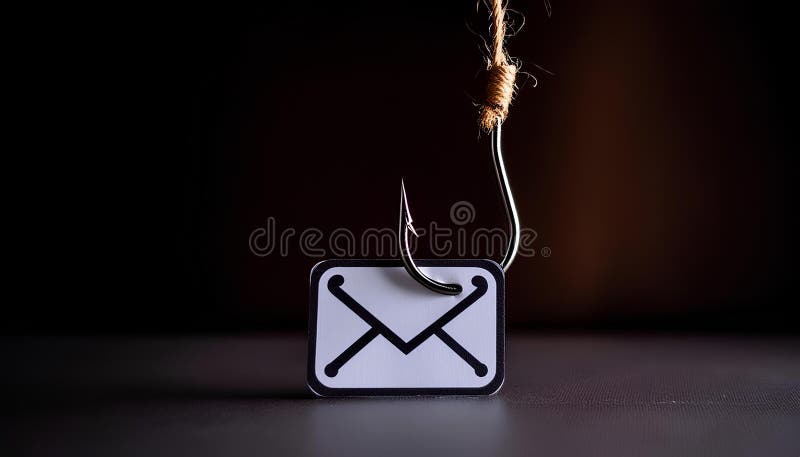 A Picture of an Email with a Hook on it. Phishing Concept Stock ...