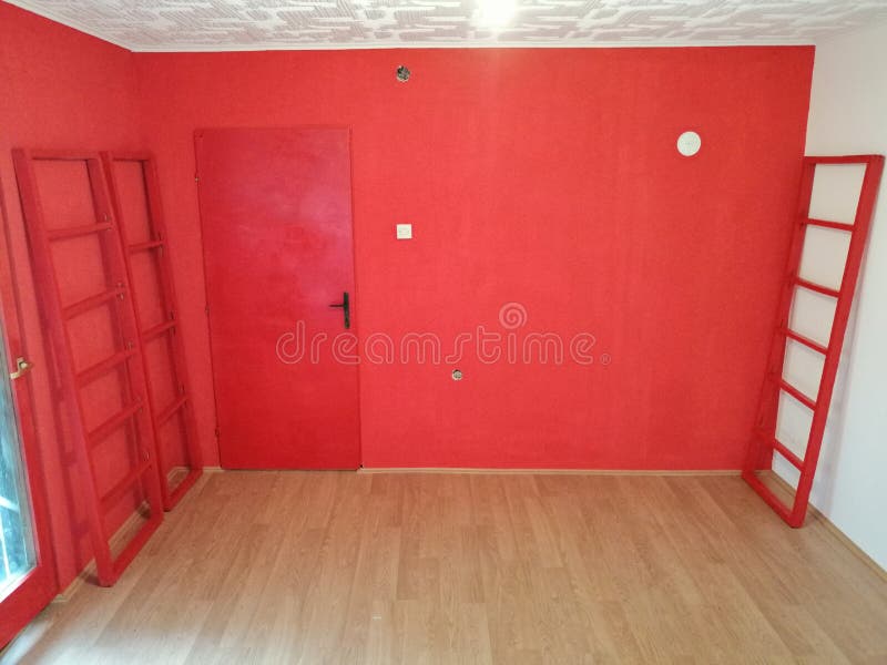 Empty red room stock photo. Image of wall, empty, wood - 177168298