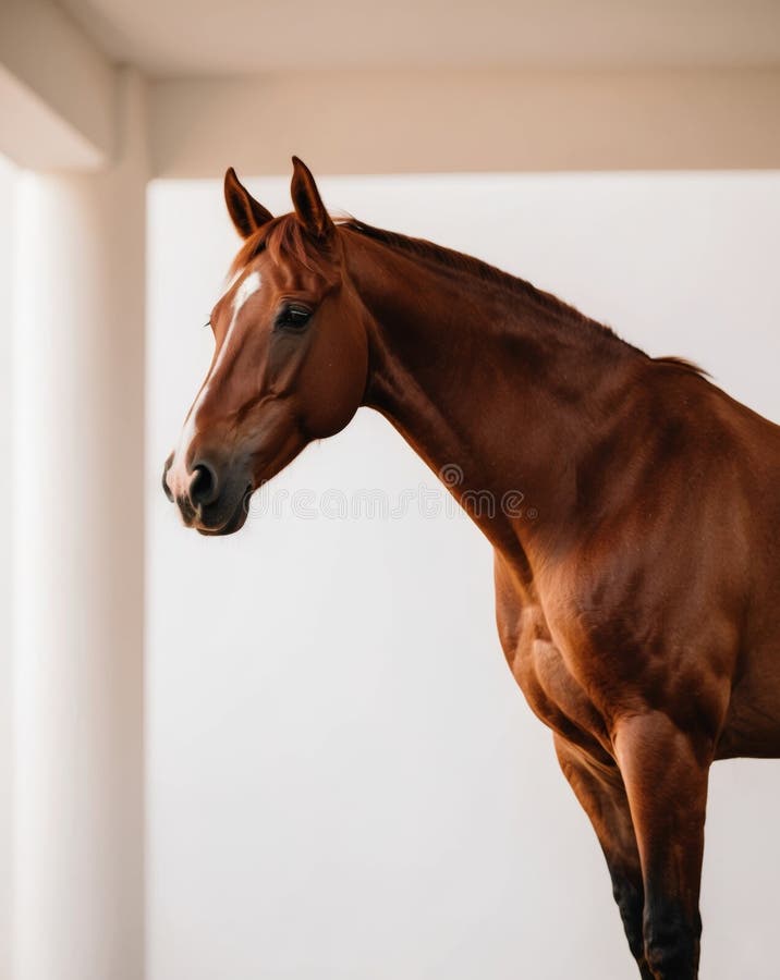 The Picture Expresses a Beautiful Brown Horse. Stock Image - Image of ...