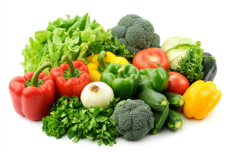 The Picture Features an Array of Vegetables Set Against a White ...
