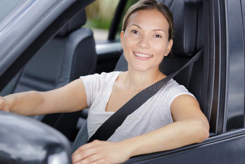 Picture Female Driver Smiling Stock Image - Image of young, cheerful ...