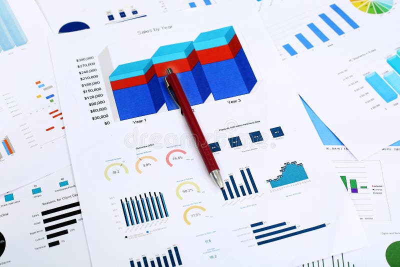 Picture of Financial Graph Paper and Pen Stock Image - Image of ...