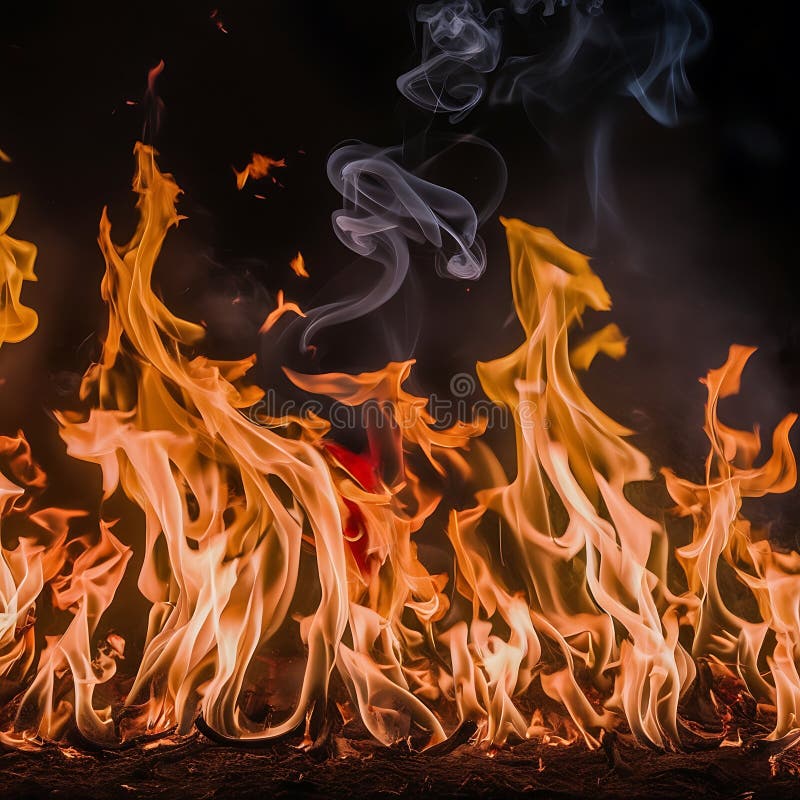 A Picture of Fire and Flames with a Black Background. Stock ...