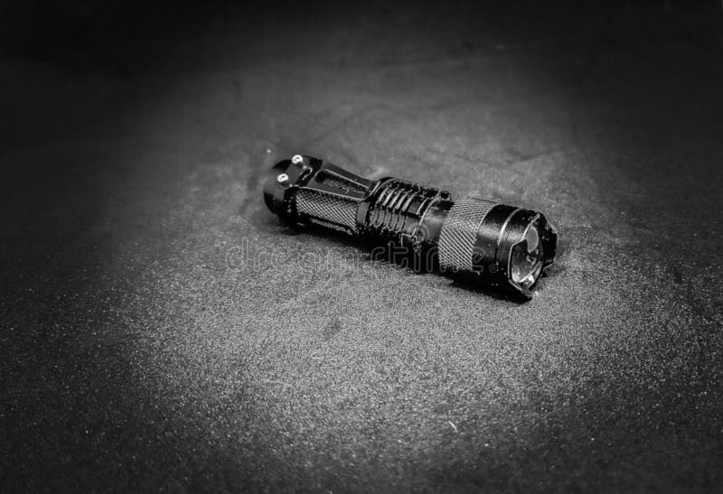 Picture of a Flashlight in Black Color Stock Photo - Image of ...