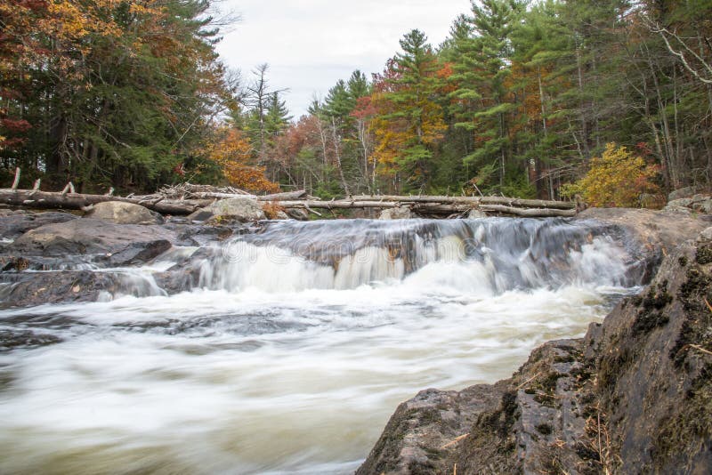 Flowing River with Rocks in the Stream Stock Image - Image of brook ...