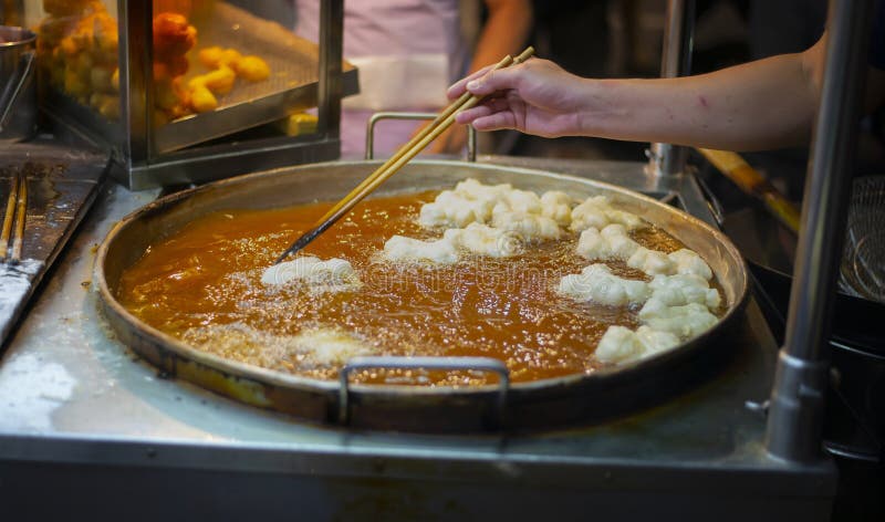 Picture of Food Being Fried in Oil Stock Image - Image of stew, foam ...