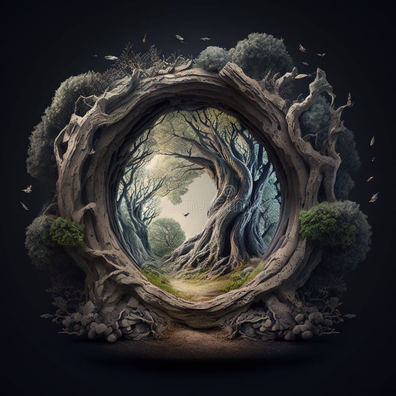 A Picture of a Forest with a Hole in the Middle. Stock Illustration ...