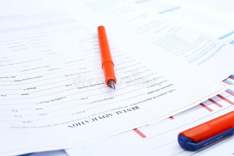 Picture of Fountain Pen on the Form Stock Image - Image of color, data ...