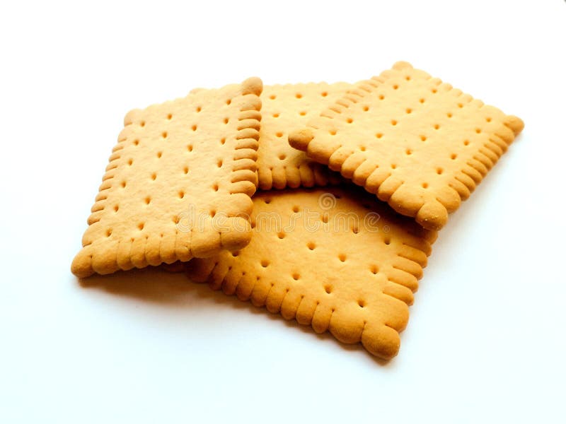 Four Biscuits on White Background Stock Photo - Image of wheat ...