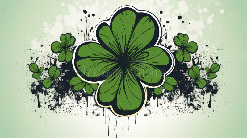 Picture of Four Leaf Clover on Grunge Background. Suitable for St Stock ...