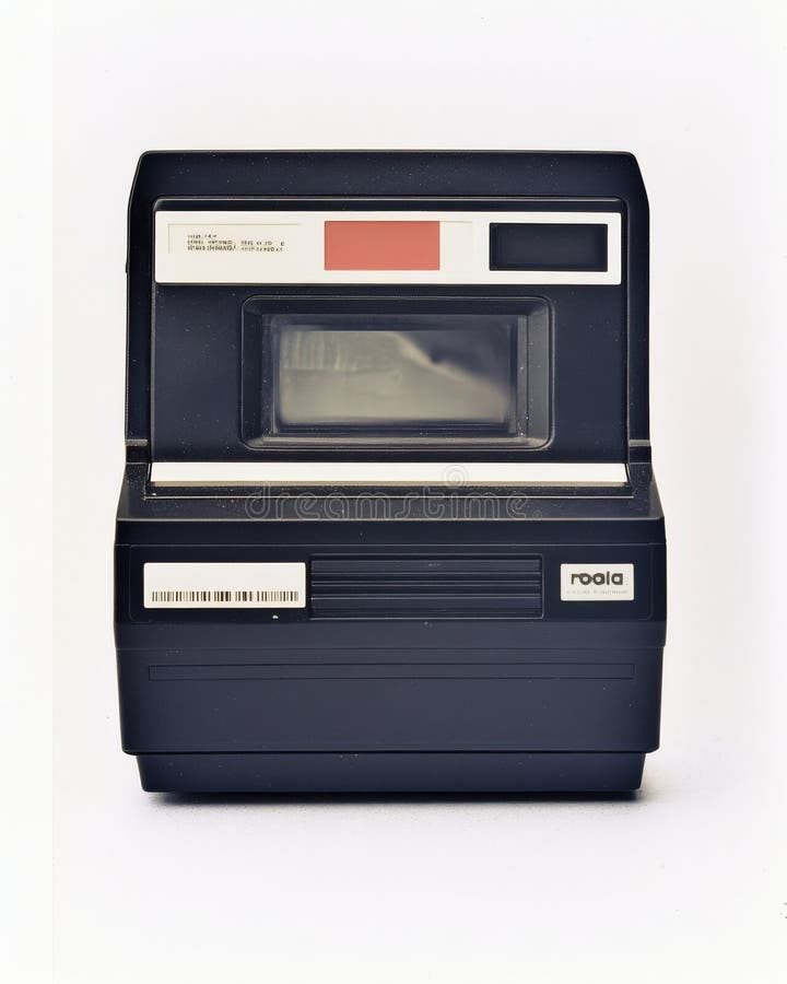 A Picture Frame with a Black Screen on a Soft Beige Background Stock ...