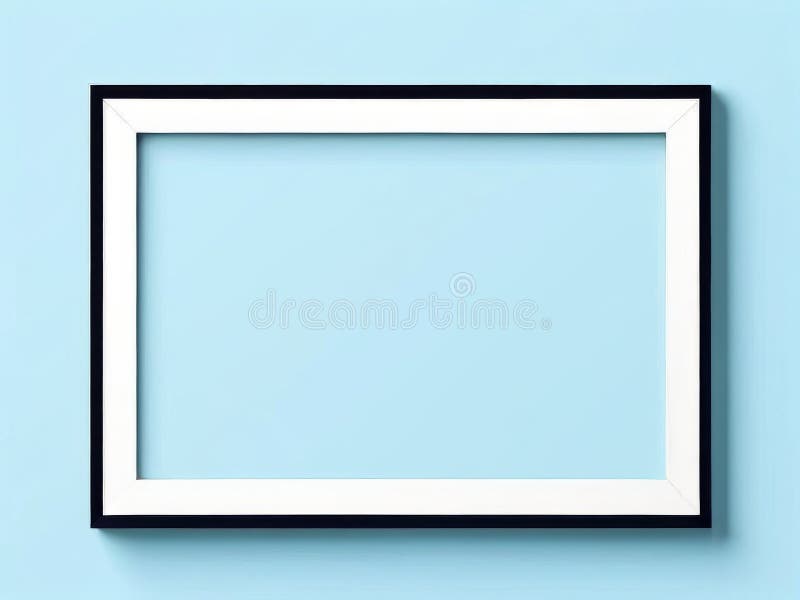 Picture Frame on a Blue Background , 3d Stock Illustration ...