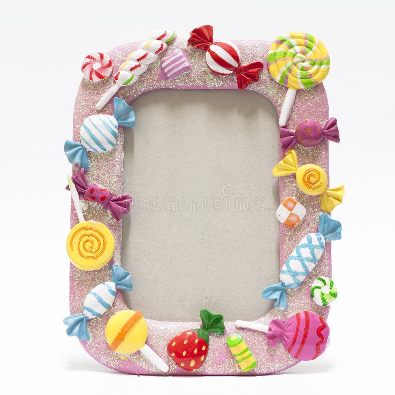 Picture frame with candy stock image. Image of design - 27827427