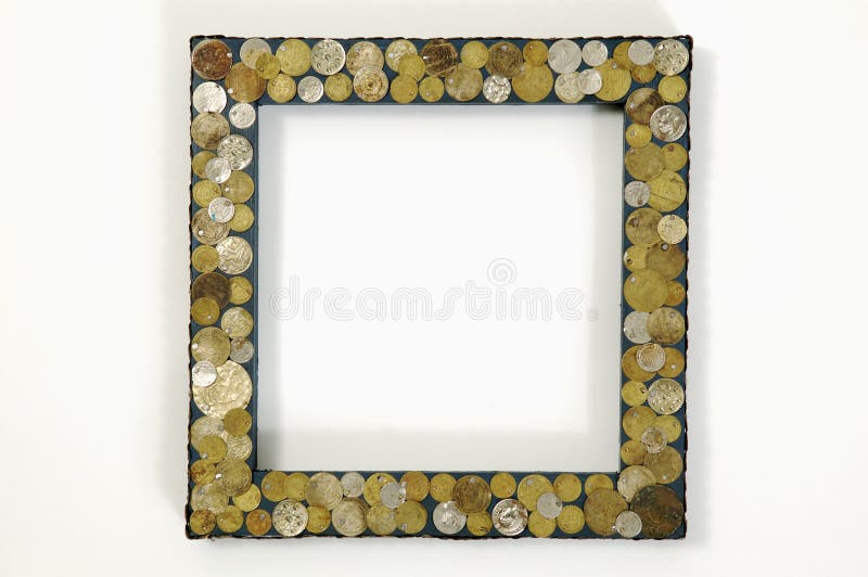 Picture frame with coins stock image. Image of frame - 50496679