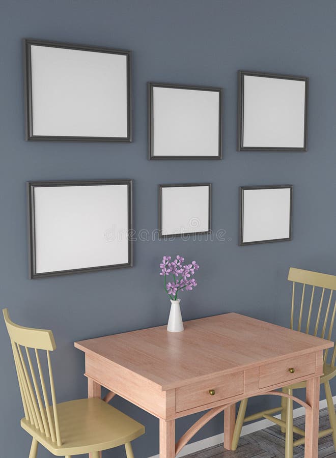 Picture frame 3d render stock illustration. Illustration of blank ...