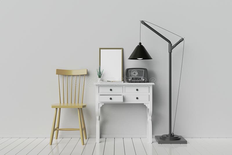 Picture frame 3d render stock illustration. Illustration of room ...