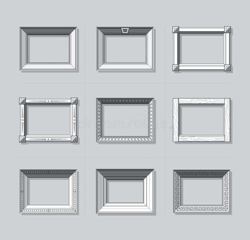 Picture Frame Flat Vector. Photo Frame. Painting Frame. Icon Set. Stock ...
