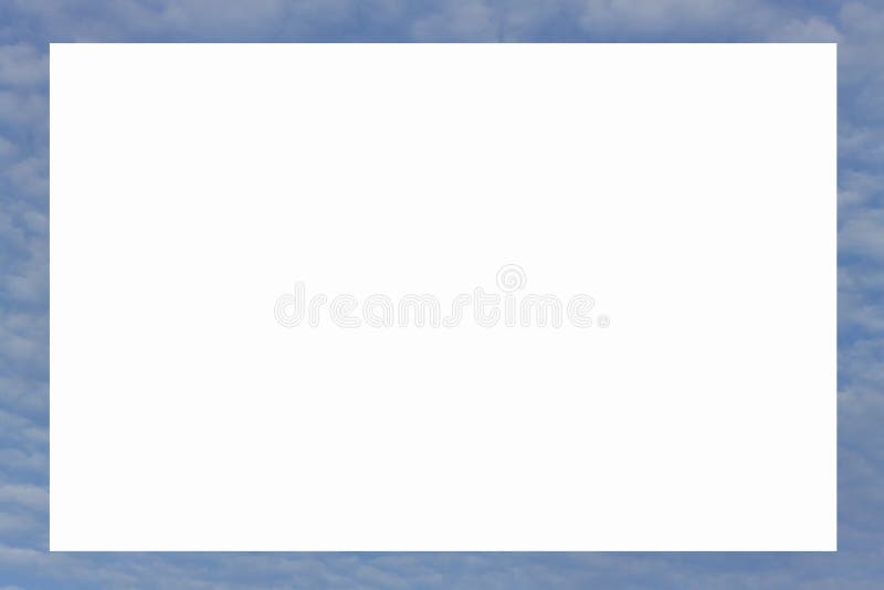 Picture Frame Form Blue Sky and Clouds Stock Photo - Image of design ...