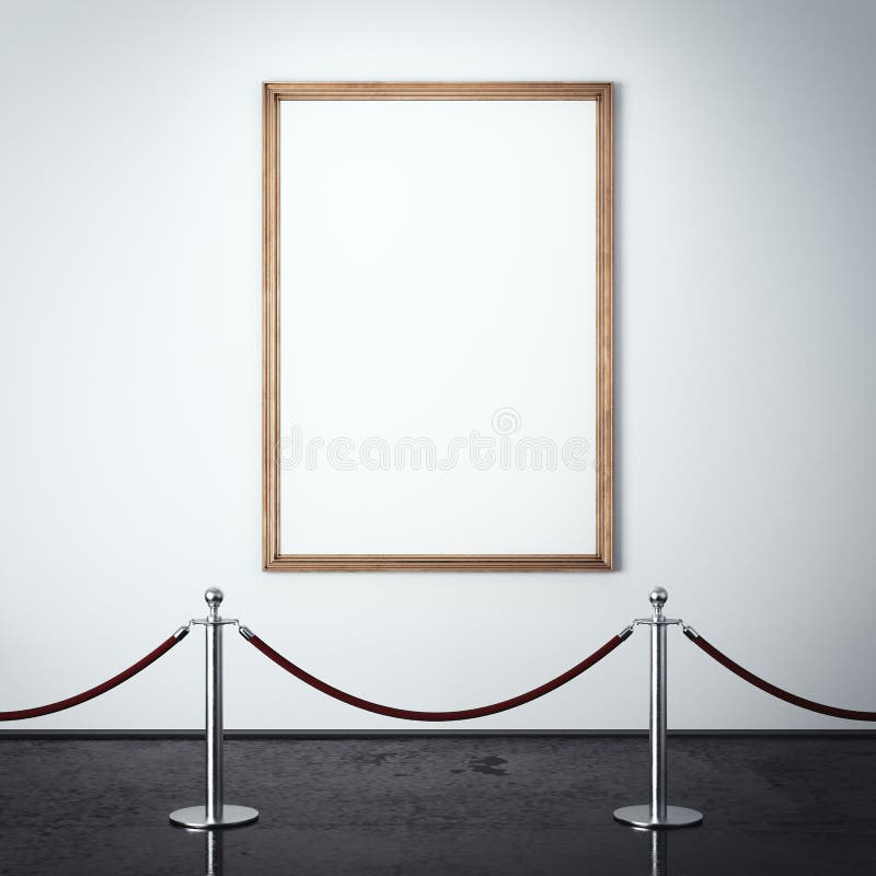 Picture Frame in the Gallery Interior. 3d Rendering Stock Illustration ...