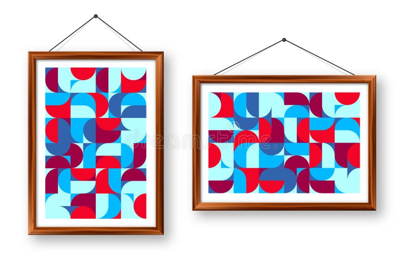 Picture Frame with Geometric Trendy Pattern. Modern Background, Simple ...