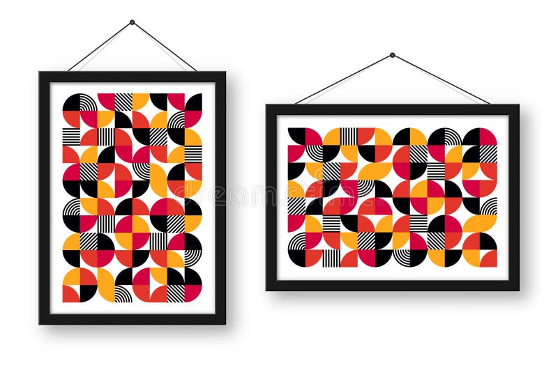 Picture Frame with Geometric Trendy Pattern. Modern Background, Simple ...
