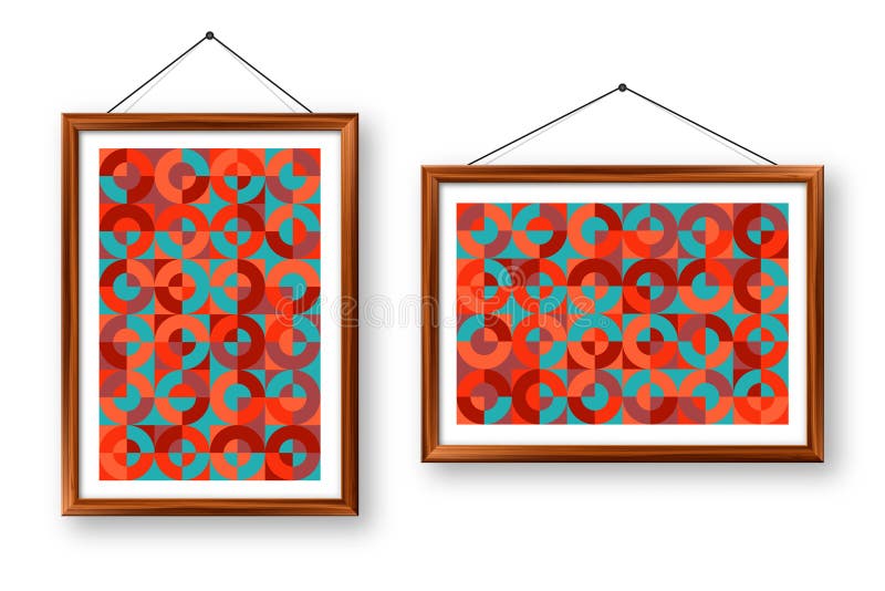 Picture Frame with Geometric Trendy Pattern. Modern Background, Simple ...
