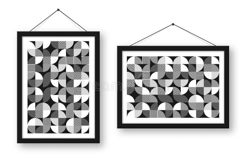 Picture Frame with Geometric Trendy Pattern. Modern Background, Simple ...