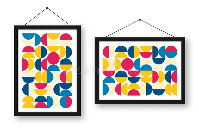 Picture Frame with Geometric Trendy Pattern. Modern Background, Simple ...