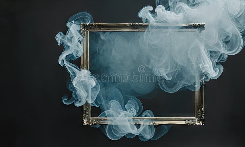 A Picture of a Frame with a Picture Inside is Being Burned with Smoke ...
